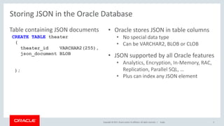 JSON and the Oracle Database | PPTX