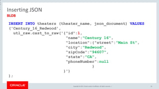 JSON and the Oracle Database | PPTX