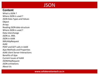 Introduction to JSON & AJAX | PPT