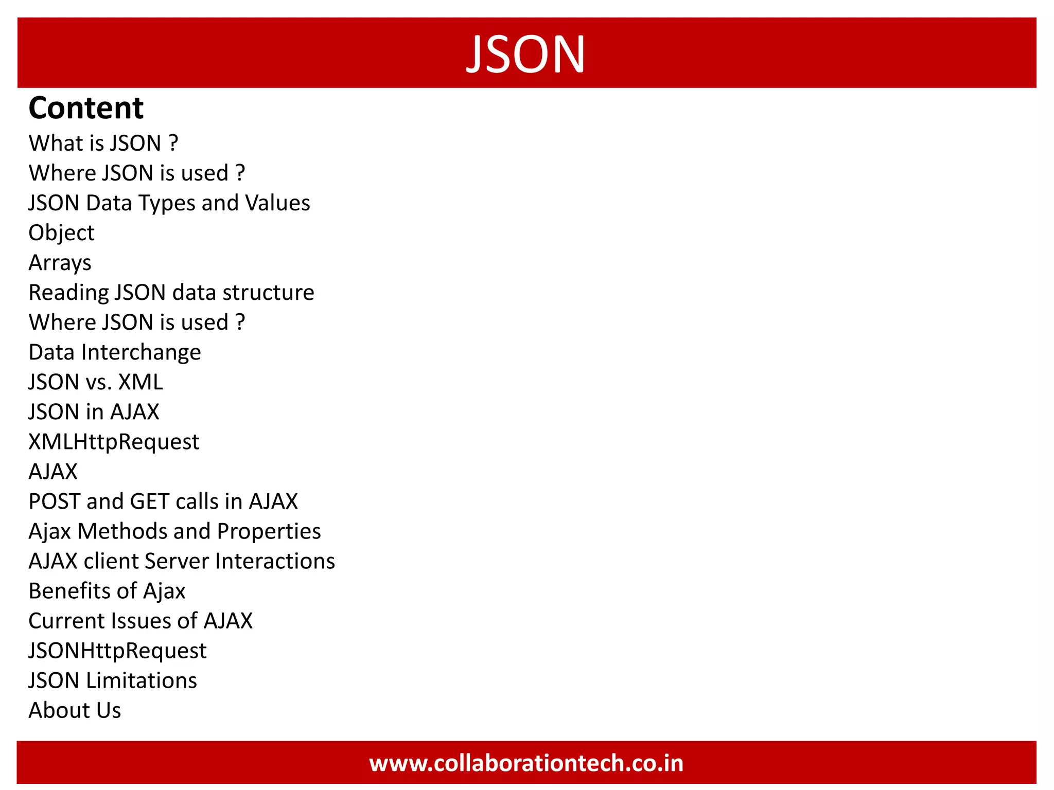 Introduction to JSON & AJAX | PPT Introduction to JSON & AJAX | PPT