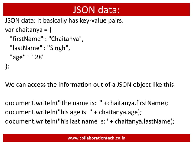 Introduction to JSON & AJAX | PPT Introduction to JSON & AJAX | PPT