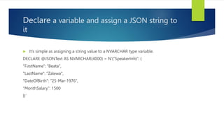 JSON-SQLServer2016.pptx dgsdgdsgdsgdsgsdgdsgdsg | PPT
