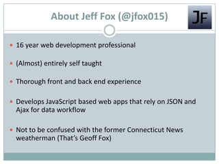 JSON Part 2: Working with Ajax | PPT