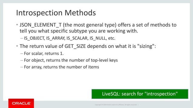 JSON and PL/SQL: A Match Made in Database | PPT