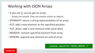 JSON and PL/SQL: A Match Made in Database | PPT
