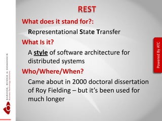 JSON and REST | PPTX | Web Development | Internet