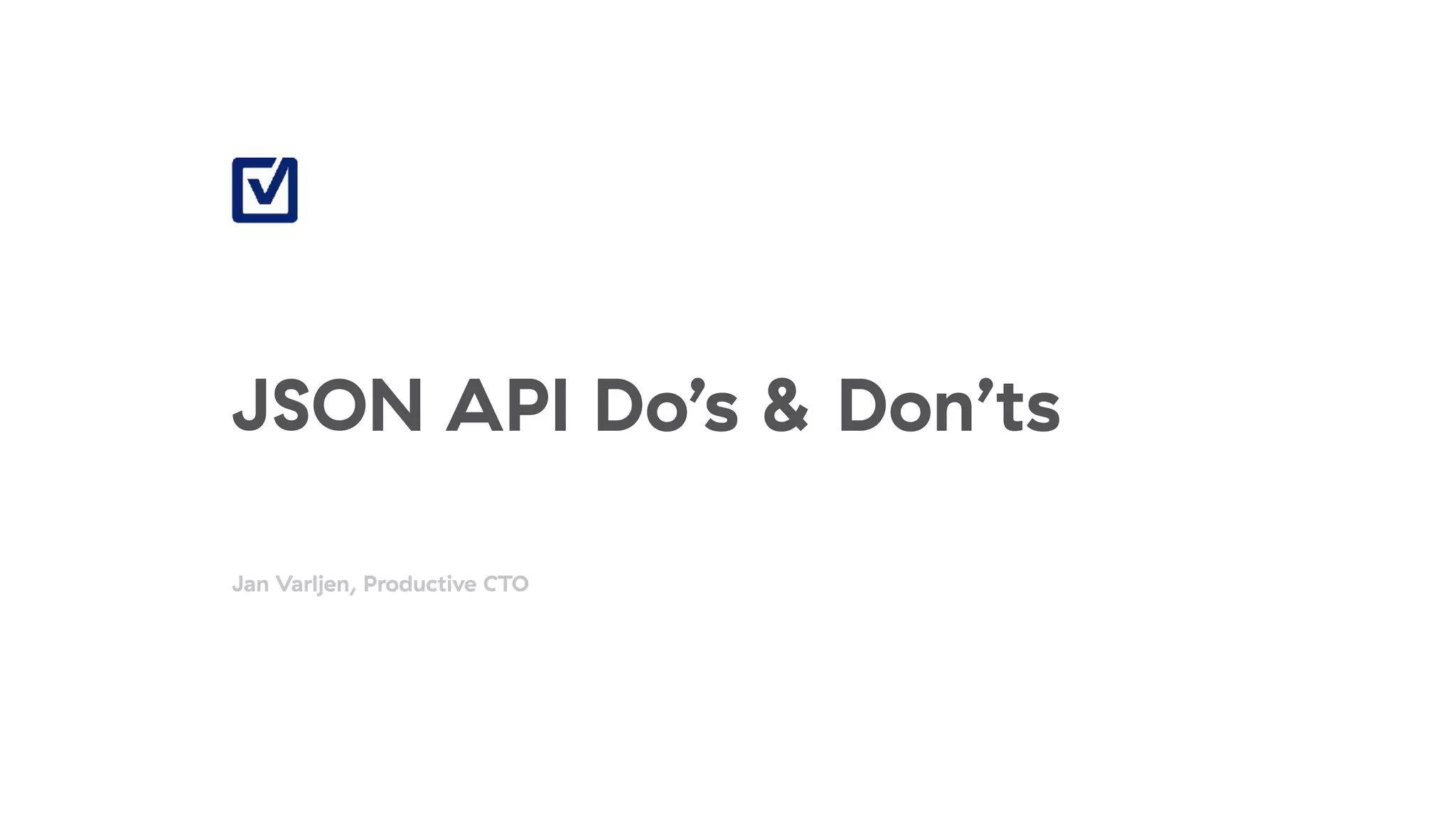 Json api dos and dont's | PDF