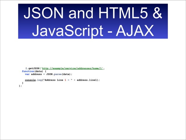 Json at work overview and ecosystem-v2.0 | PPT