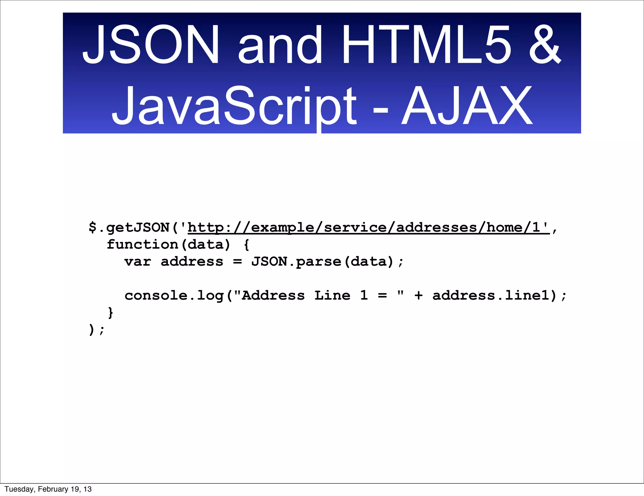 Json at work overview and ecosystem-v2.1 | PPT