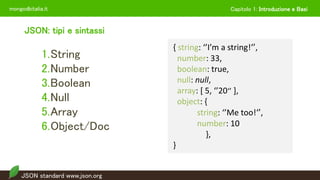 JSON e BSON - Corso base di MongoDB | PPT