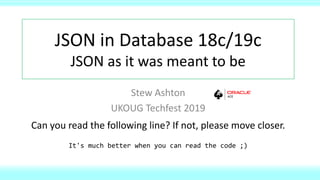 JSON in Oracle 18c and 19c | PPT
