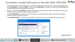 JSON in SQL Server 2019 | PPTX | Databases | Computer Software and Applications