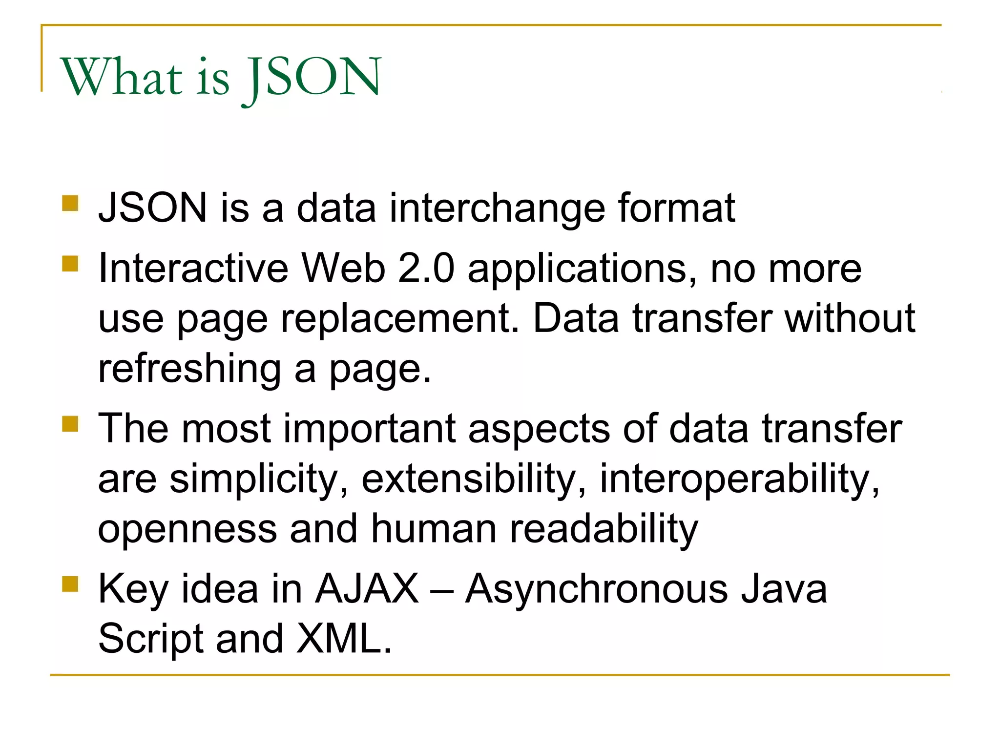 Json Java Script Object Notation Ppt Free Download