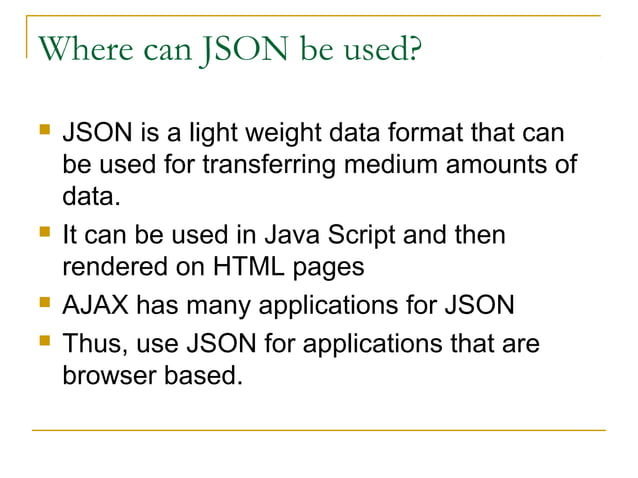 Json Java Script Object Notation Ppt