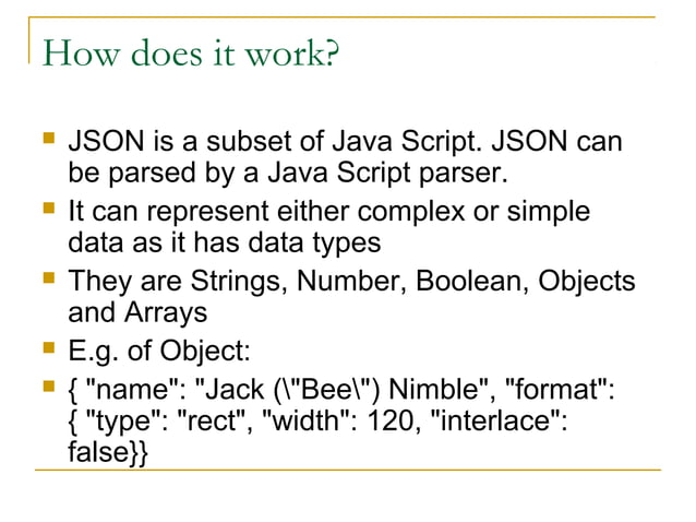 Json Java Script Object Notation Ppt Free Download 5242