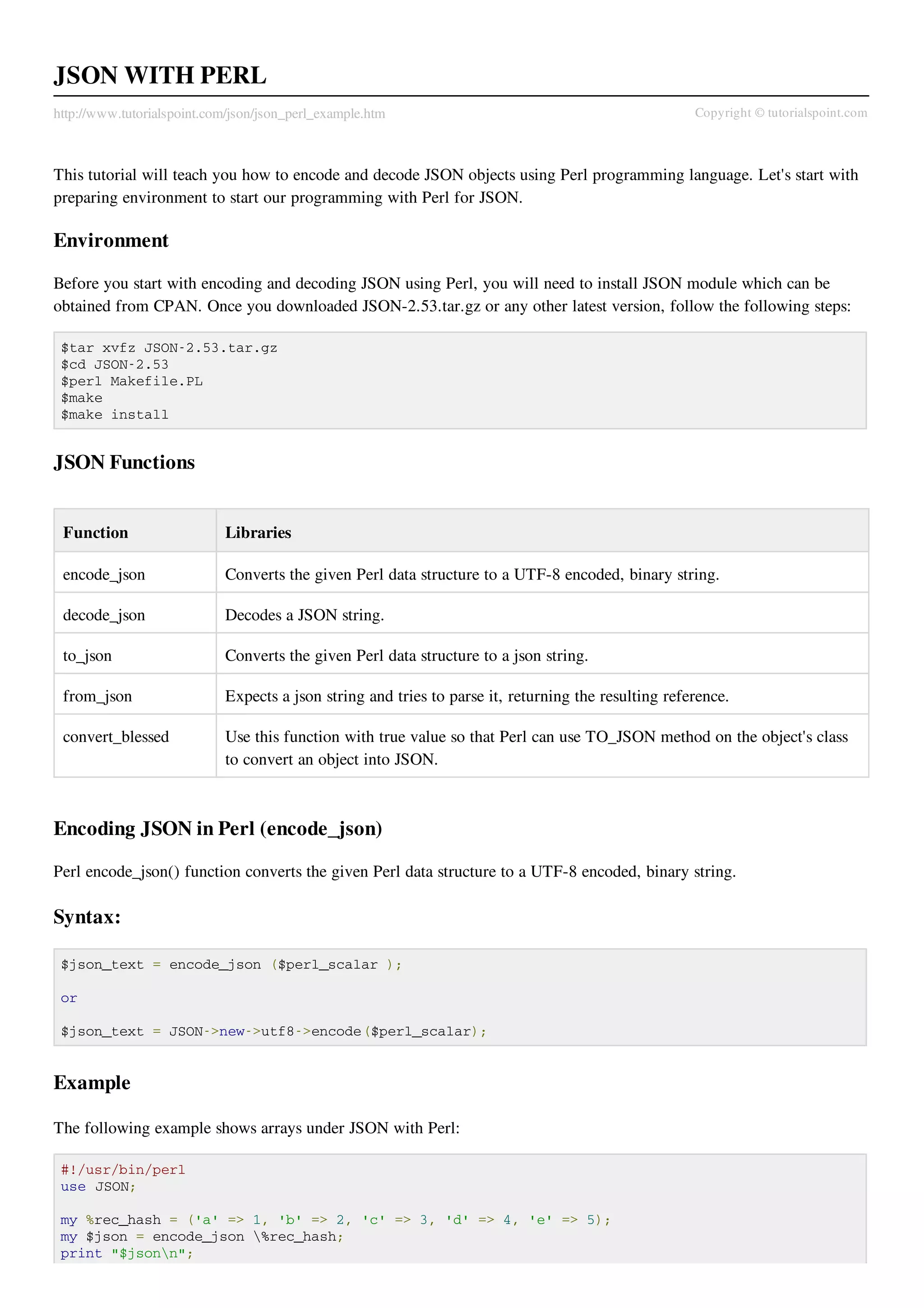 Json perl example | PDF | Programming Languages | Computing