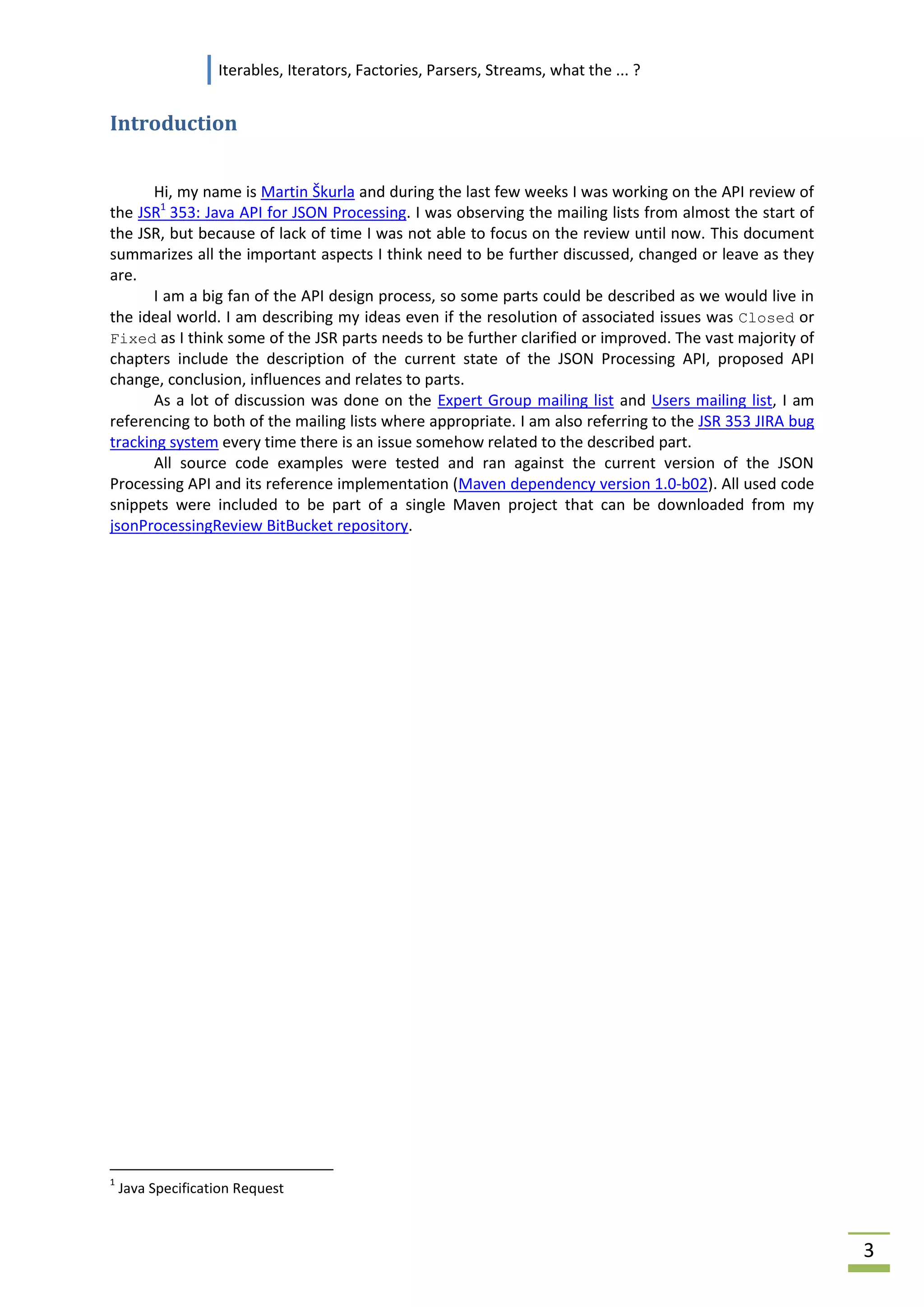 Json Processing API (JSR 353) review | PDF