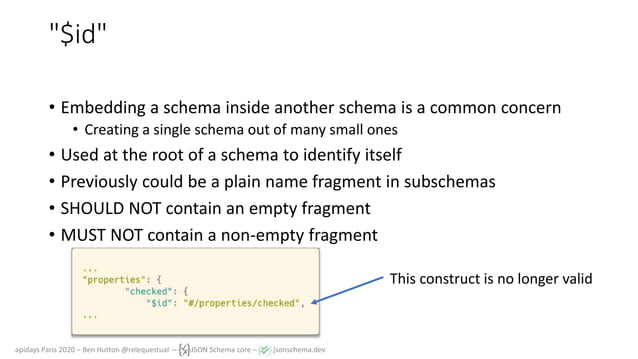 apidays LIVE Paris - JSON Schema - draft 2020 and other things you should know by Ben Hutton | PPT