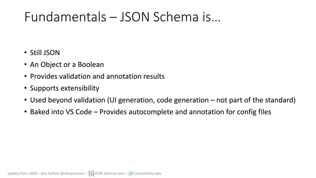 Apidays Live Paris Json Schema Draft 2020 And Other Things You Should Know By Ben Hutton Ppt 