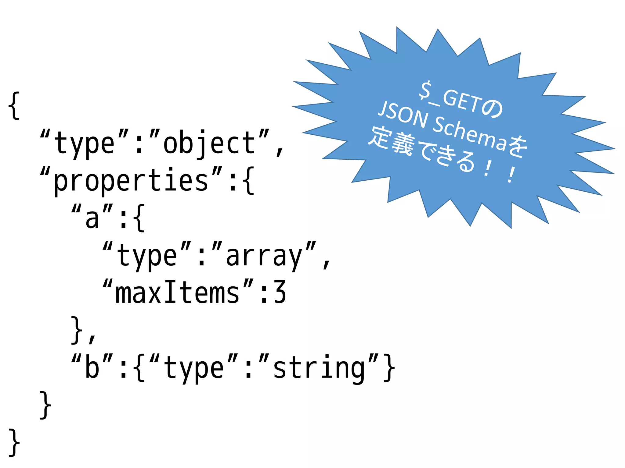 JSON SchemaとPHP | PPT