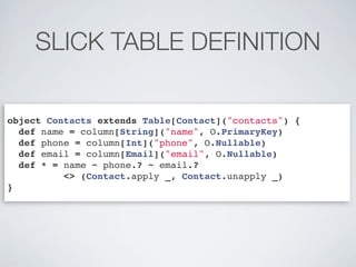 Json and SQL DB serialization Introduction with Play! and Slick | PPT