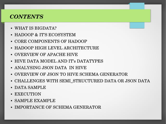 Json to hive_schema_generator | PPT