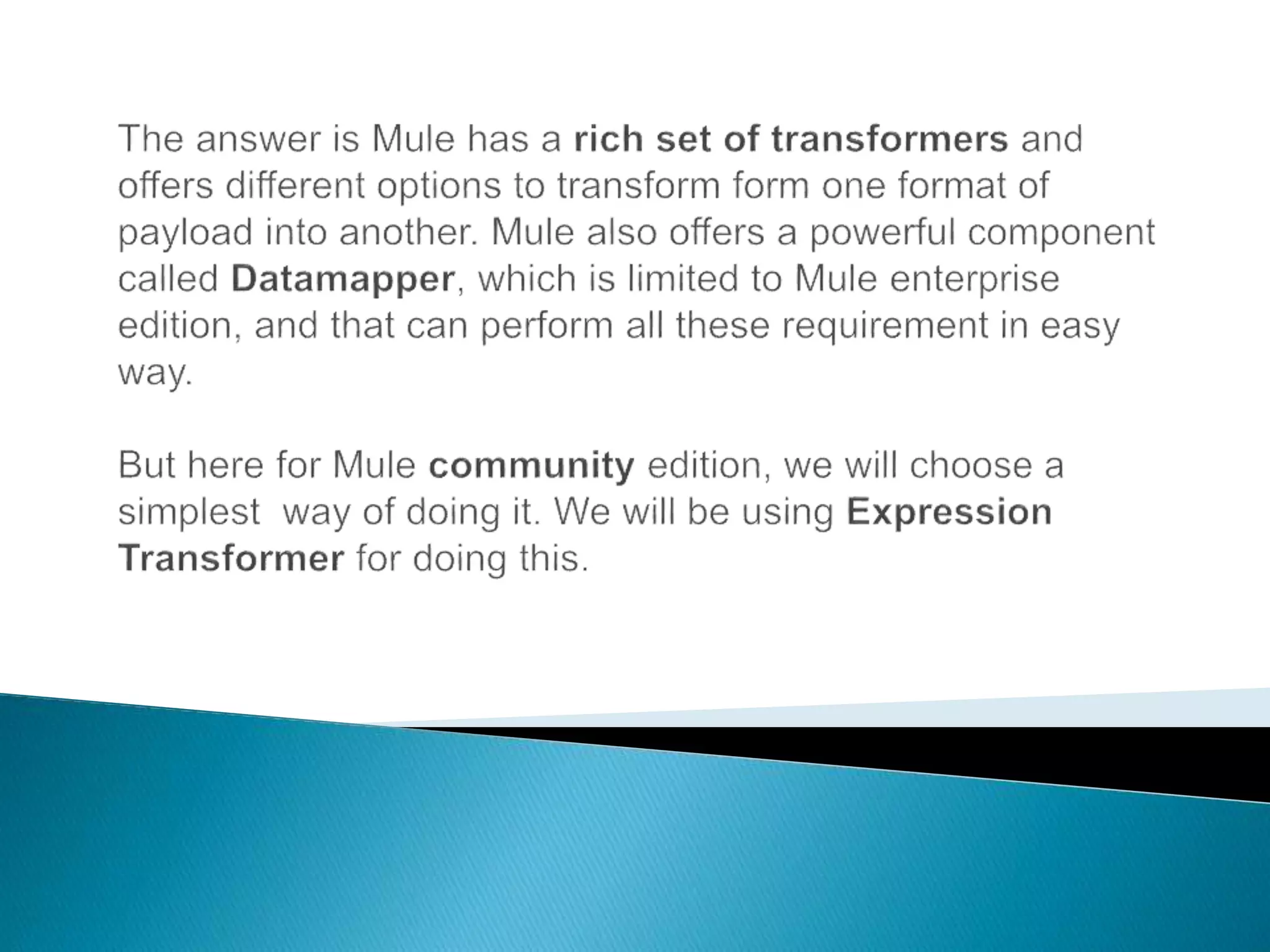 Json to json transformation in mule | PPT