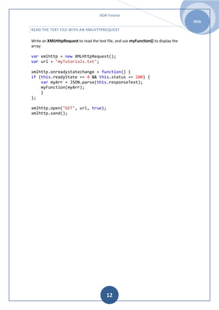 Json tutorial, a beguiner guide | PDF