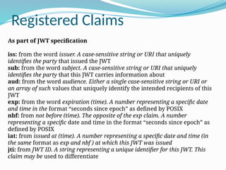 JsonWebTokens ppt - explains JWT, JWS , JWE Tokens | PPT