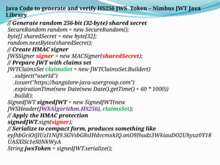 JsonWebTokens ppt - explains JWT, JWS , JWE Tokens | PPT