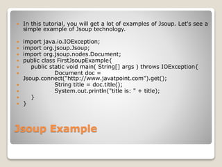 Jsoup tutorial | PPT