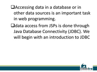 jsp MySQL database connectivity | PPTX