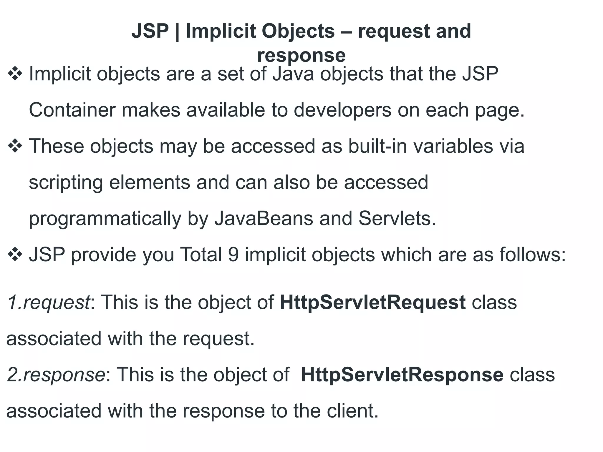 JSP.pptx | Web Development | Internet