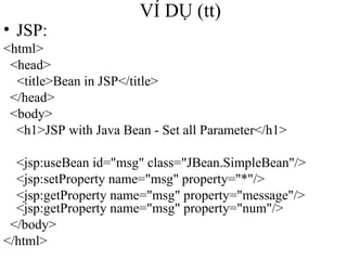 Jsp java bean | PPT
