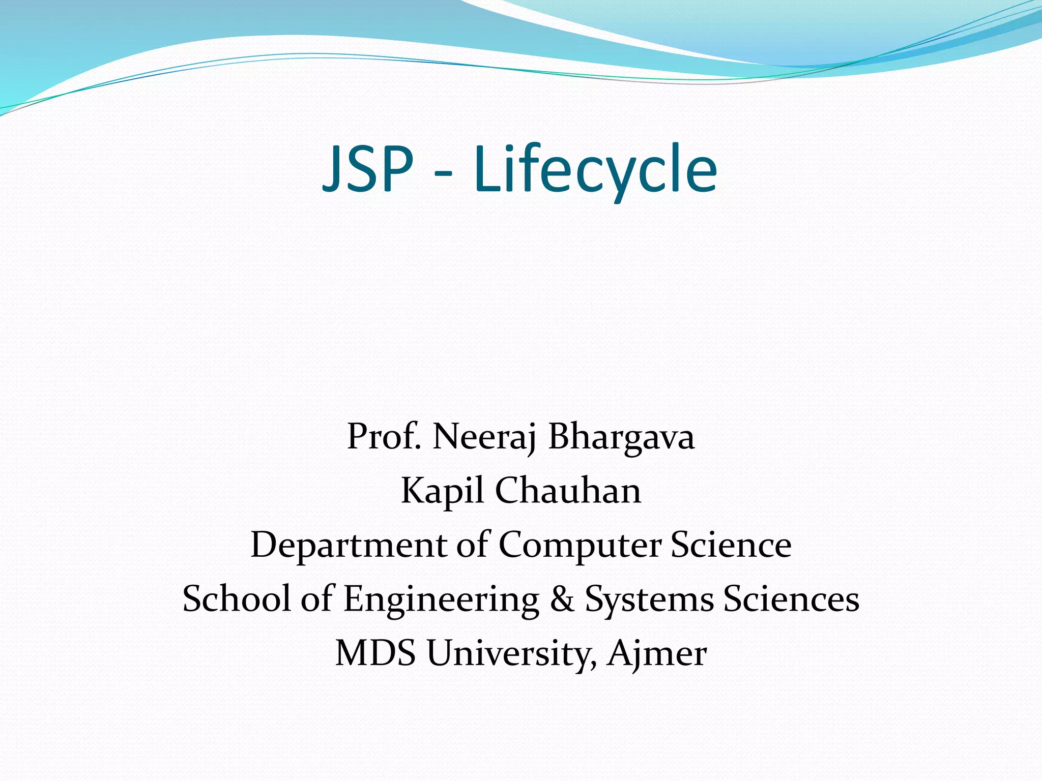 Jsp lifecycle | PPTX