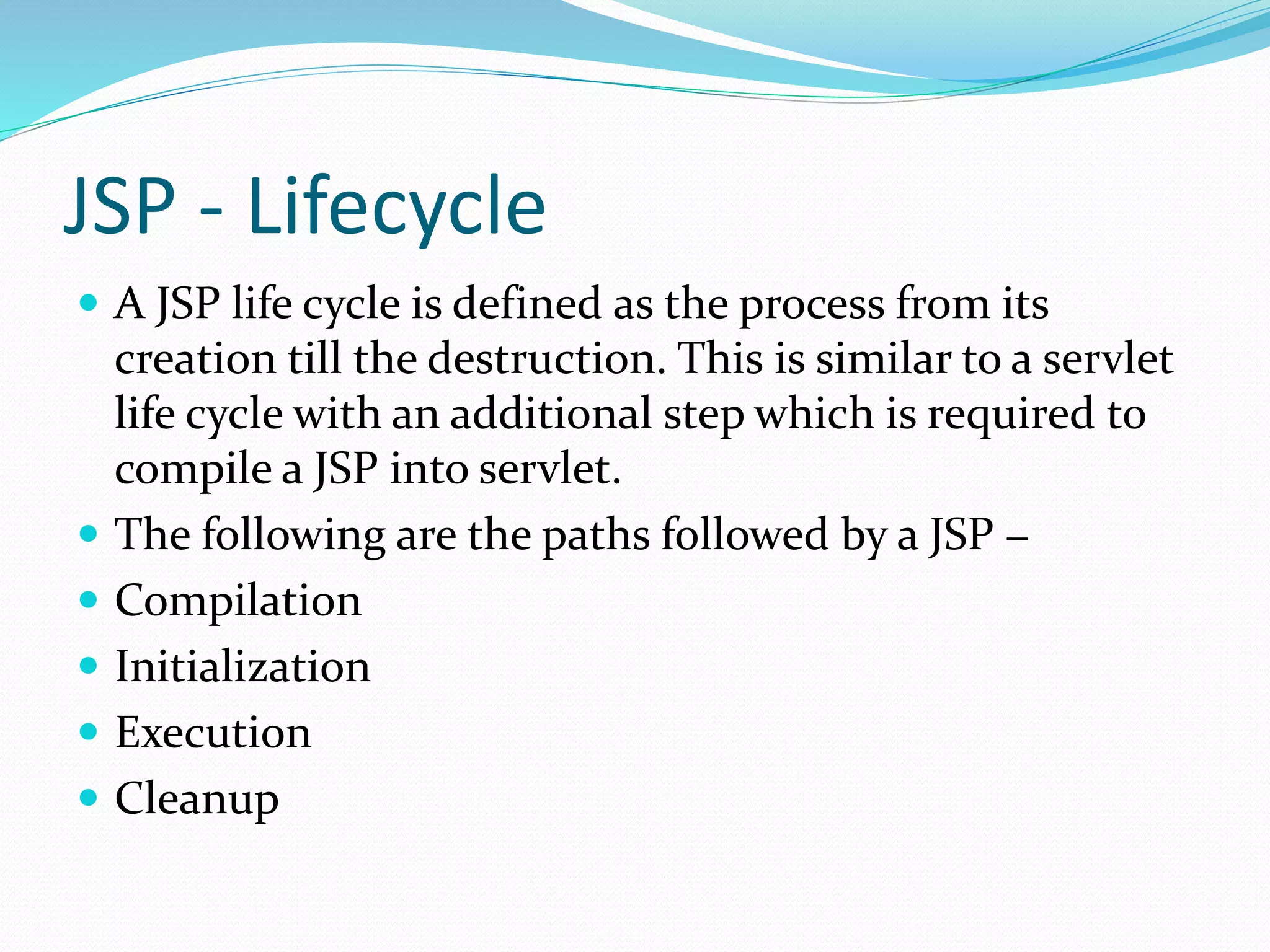 Jsp lifecycle | PPTX