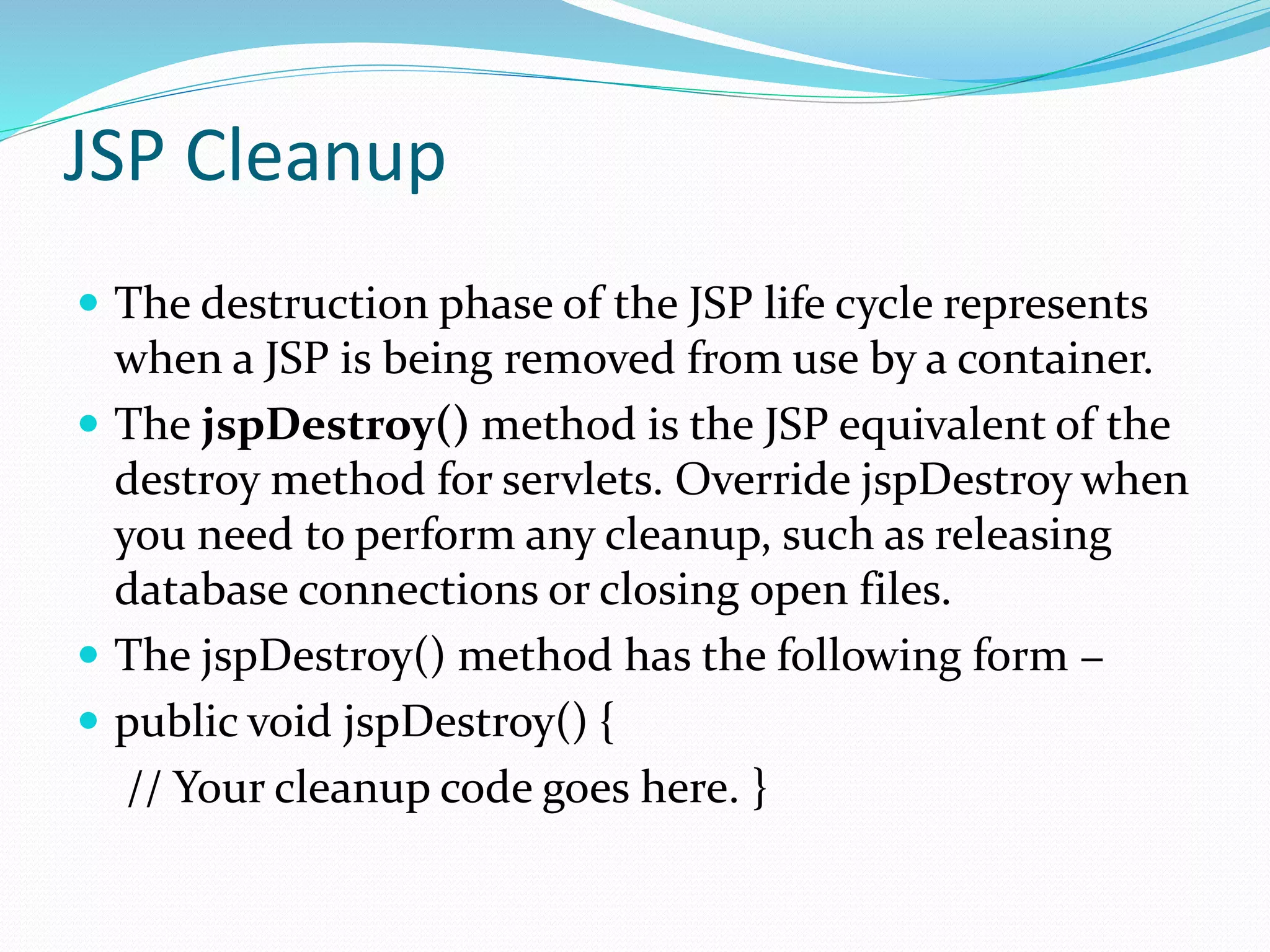 Jsp lifecycle | PPTX