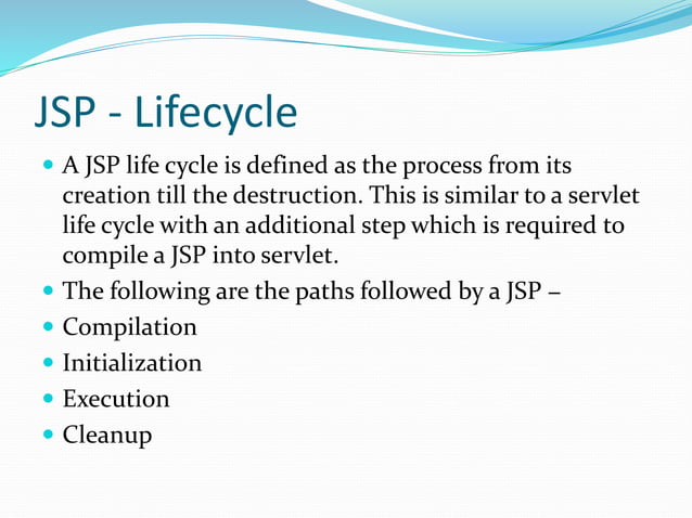 Jsp lifecycle | PPTX