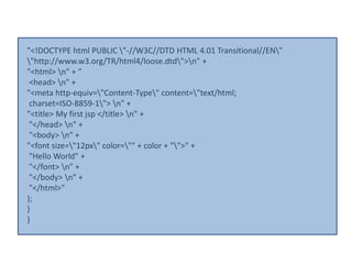 Understanding JSP -Servlets | PPTX