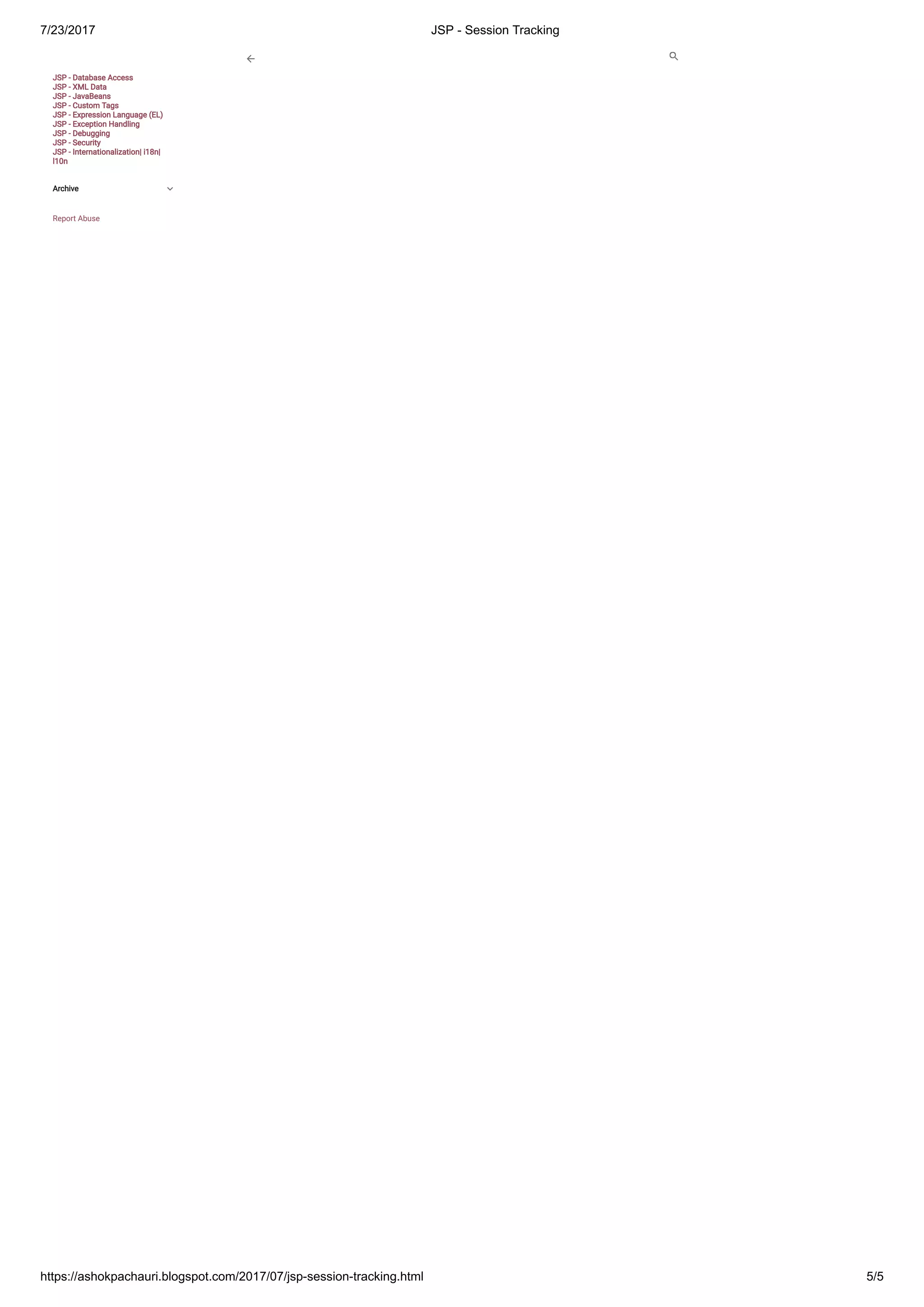 Jsp session tracking | PDF