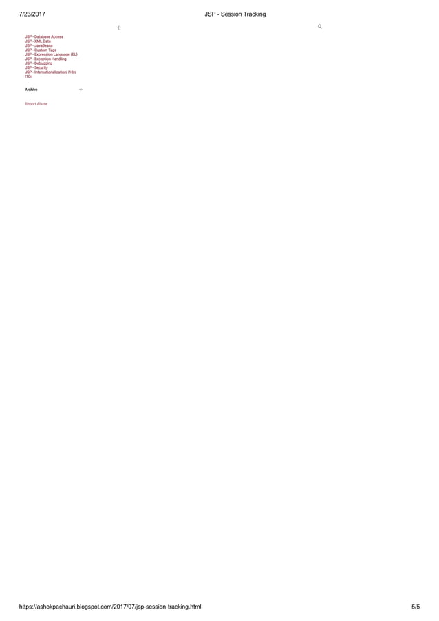 Jsp session tracking | PDF