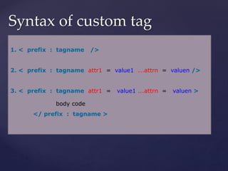 JSP custom tags | PPTX