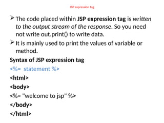 jsp elements java server tag with jsp elements .pptx