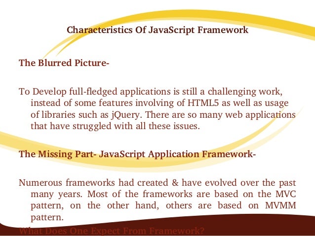 Overview & Characteristic of JavaScript Frameworks For Building Web