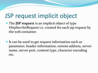 Jsp request implicit object | PPT
