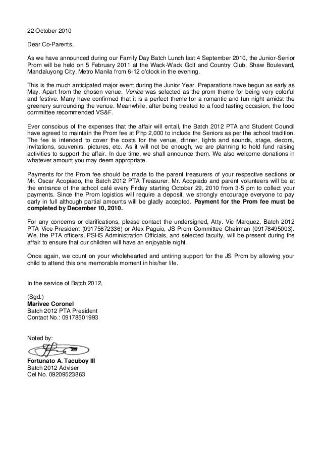Js prom letter revised pdf Js prom letter revised pdf