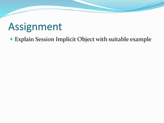 Jsp session implicit object | PPT