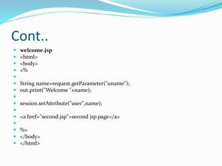 Jsp session implicit object | PPTX
