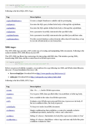 Jsp standard tag_library | PDF