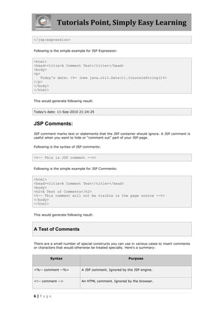 Jsp tutorial | PDF